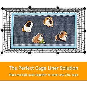 Geegoods Disposable Guinea Pig Cage Liners,Liners Pee Pads for Guinea Pig,Bamboo Charcoal Odor Controlling,Super Absorbent,Suitable for C&C Cage Liners(16pack)