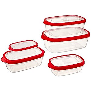 Home Basics 5 Piece Storage Container Set with Vent (Rectangle)