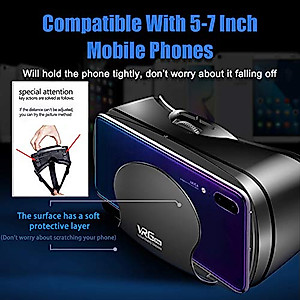 VR Headset 3D Virtual Reality Glasses Full Screen Visual Wide-Angle Soft & Comfortable-Compatible with IOS and Android