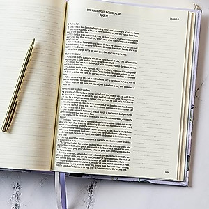 KJV Notetaking Bible, Large Print Hosanna Revival Edition, Lavender/Peach Cloth Over Board, Black Letter, Single-Column, Journaling Space, Reading Plan, Easy-to-Read Bible Slab Type