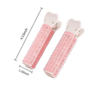 Hair Rollers with Clip Volumizing Bangs Curler DIY Styling Accessories Tool Portable Self Grip Volume Hair Root Clips, 4PCS, Pink (Pink)