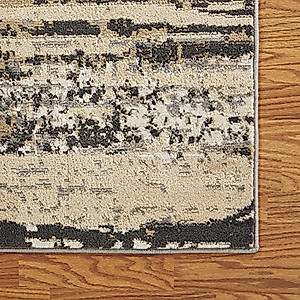 LR Home Infinity Area Rug, 5'2" x 7'2", Gray/Black