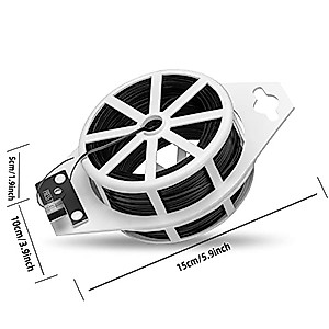 HONENCN Twist Ties Garden Plant Wires for Gardening Flower Vine Climbing and Office Organization with Built-in Cutter(328ft /100m) x1 Pack, Black。