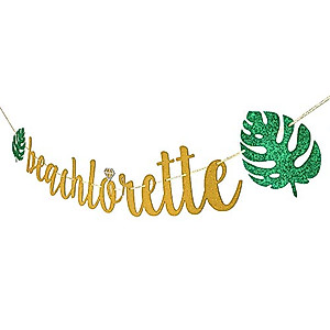 Beachlorette Banner Sign Garland Pre-Strung for Beach Bachelorette Party Hawaiian Luau Summer Tropical Bach Party Decorations
