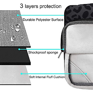 MOSISO Compatible with MacBook Air 13 inch Case 2025 2024 2023 2022 M3 A3113 M2 A2681, Plastic Leopard Grain Hard Shell Case&Carrying Sleeve Bag&Keyboard Cover&Webcam Cover&Screen Protector, Black