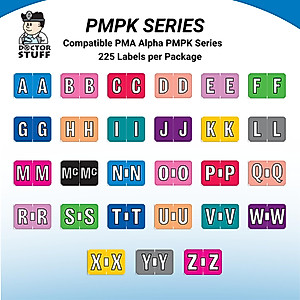Doctor Stuff - File Folder Labels, Alphabet Letter E, PMA Alpha - PMPK Series Compatible Alpha Stickers, Lavender, 1" x 1-1/2", 225 Labels per Package