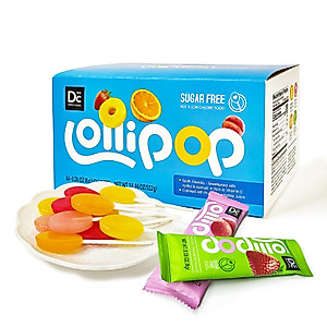 DC24 DAILY CARE Sugar Free Lollipops with Vitamin C, Healthy Suckers with Xylitol, Assorted Fruit Flavored Hard Candy for Kids, Non-GMO, Gluten Free, 64 Count
