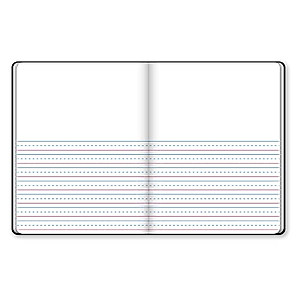 iScholar Primary Composition Book, Journal, Unruled Top, .5 Inch Ruled Bottom Half, 100 Sheets, 9.75 x 7.5 Inches, Black Marble (10116)