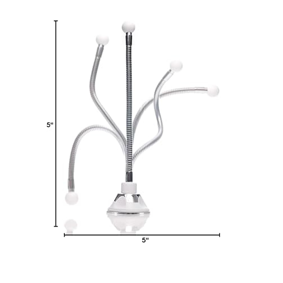 Fancii Chrome Gooseneck Attachment with Locking Suction Cup, For Luna, Mira and Maya LED Mirror Series (Mirror Not Included)