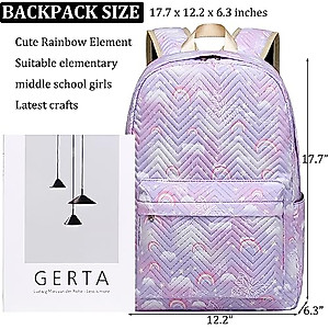 JIANYA Backpack for School Girls Backpacks Kids Backpack with Lunch Box Lightweight Bookbag School Bag for Preteen Girl