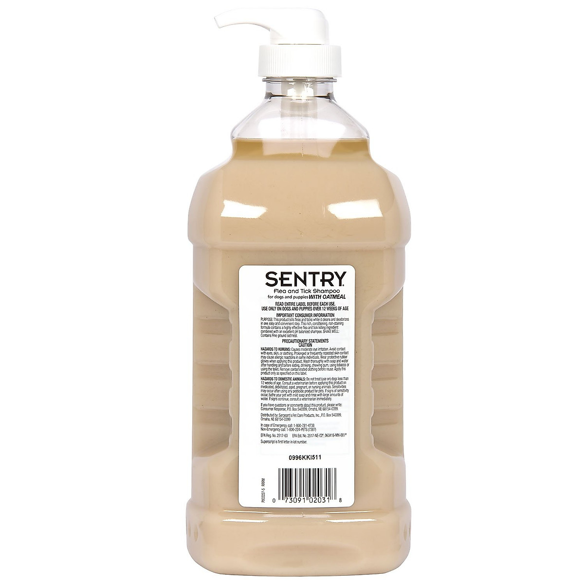 SENTRY Oatmeal Flea and Tick Shampoo for Dogs, Rid Your Dog of Fleas, Ticks, and Other Pests, Hawaii Ginger Scent, 63.5 oz