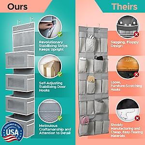 Wondersome Over the Door Organizer - Clear Mesh Window Hanging Storage Rack - Closet/Wall Organization for Bedroom, Bathroom, Kids Room - Space Saving Shelves for Clothes, Shoe, Towel - US-Based Brand