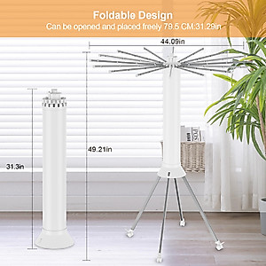 4-Legged Clothes Drying Rack Foldable, Outdoor Collapsible Drying Rack Clothing, Portable Laundry Drying Rack with 4 Pulleys, Aluminum Alloy Dry Rack for Clothes, Indoor, Balcony, Poolside, Camping