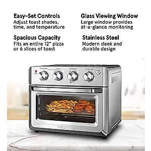 Gourmia Toaster Oven Air Fryer Combo 7-in-1 cooking functions 1550 watt air fryer oven 19.8L capacity air fryer accessories included convection toaster oven rack, air fryer basket GTF7580