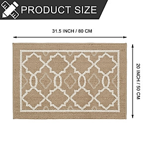 CHICHIC Khaki Indoors Doormat 31.5'' x 20'' Inch Welcome Mat Front Back Indoors Door Mats for Home Entrance Entry Way Entry Rugs Floor Mat Machines Washable Rugs Inside Non Slip Outdoors Rugs