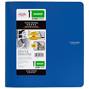 Five Star 1 Inch 3 Ring Binder, Plastic, Color Selected for You, 1 Count (26134)