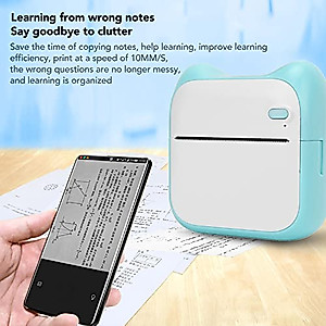 Label Printer,Wireless Printer,Bluetooth Label Printer,Portable Handheld Small Printer 203DPI USB Charging 1000mAh,Inkless,Rechargeable,Mini Wrong Question Printer for iBleem