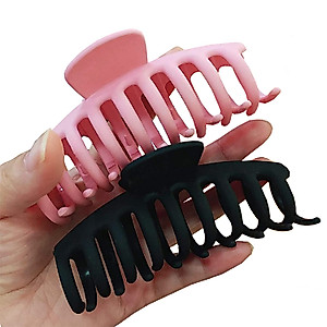Big Hair Claw Clips 4 Inch Nonslip Claw Clips for Women and Girls Thich Hair Jaw Barrette Hair Styling Accessories Butterfly Clips Stylish Large Hair Acrylic Clip (6 pk)