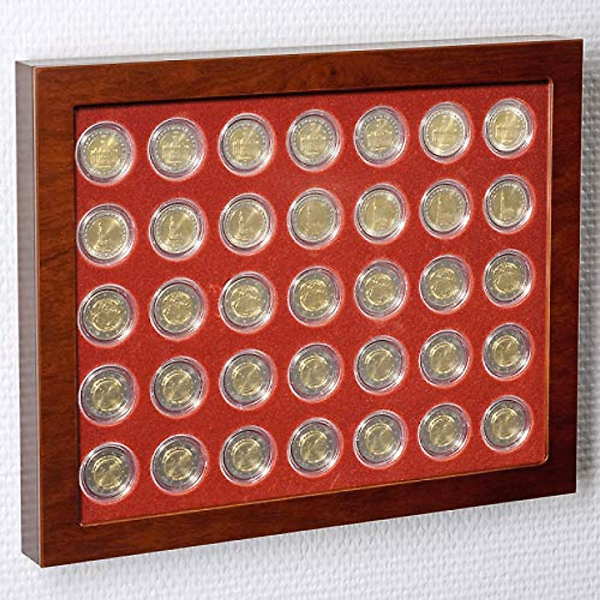 Louvre Showcase for 20 Coins in Large/Air Tite H / CAPS38 Capsules