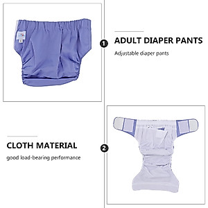Healifty Adult Diapers Adult Incontinence Underwear Cloth Diapers for Elderly Washable Reusable Leak Protective Underwear for Women Men Purple