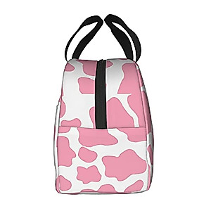 Insulated Lunch Bag With 2pcs Coasters, Reusable Cooler Lunch Box For Women, Cute Lunch Tote Bag for Picnic Office Work, Cow Gifts