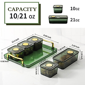 BFU split sealed snack box, covered dried fruit tray, Candy food storage box, split tray, 5 independent snack boxes, cooked food containers, 12 inches