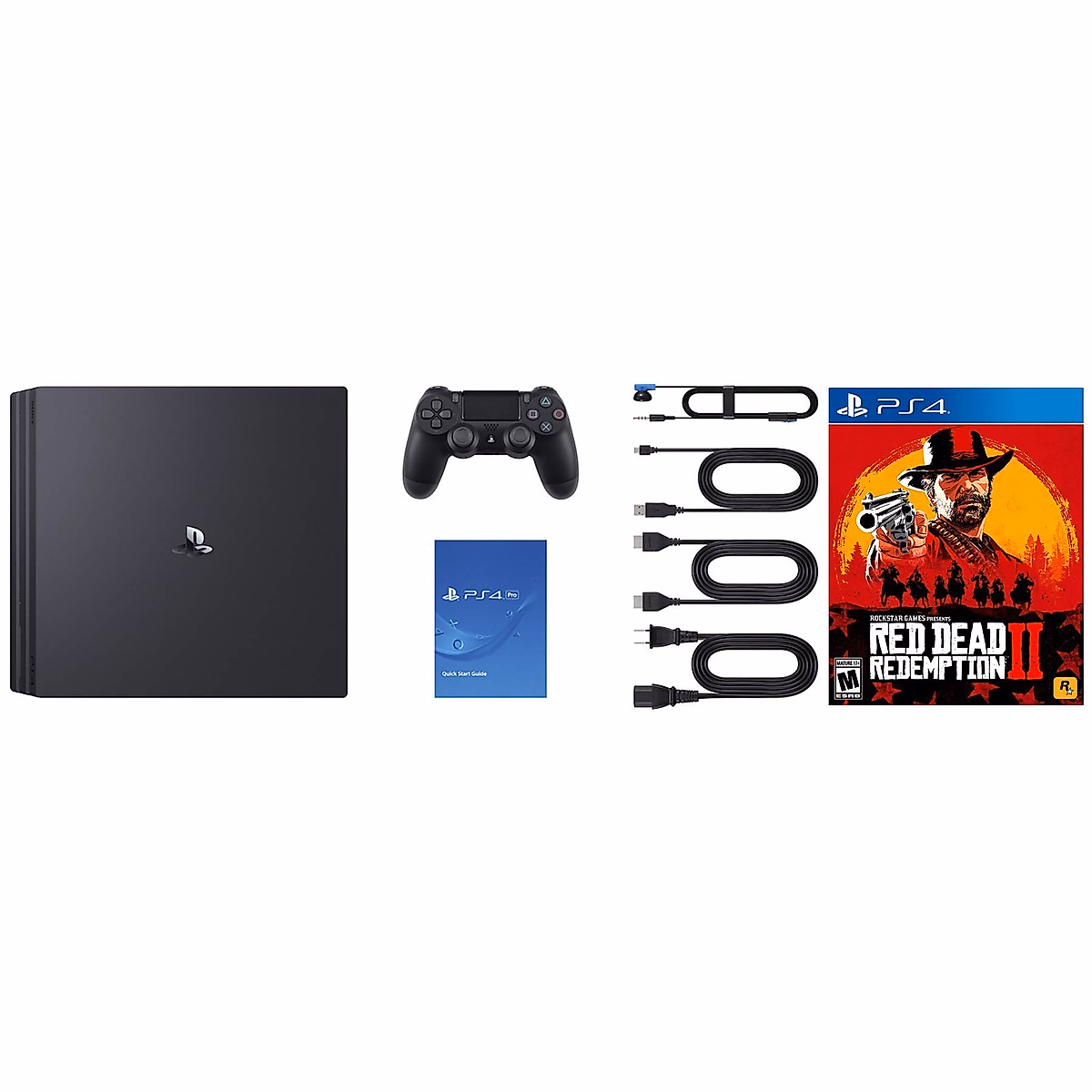 Playstation 4 Pro 2TB SSD Console with Red Dead Redemption 2 Bundle, 4K HDR, Playstation Pro Enhanced with Fast Solid State Drive (Renewed)
