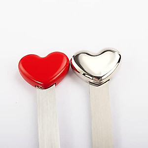 4 Pack Metal Heart-Shaped Bookmark Reading Page Markers Heart Metal Bookmark for Book Lover Gift Women Girls,2 Colors