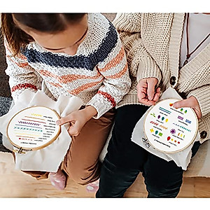 Santune Embroidery Kit - 3pcs Embroidery Patterns with Instructions for Beginners Cross Stitch Kits for Adults with 1 Embroidery Hoops, Color Threads and Needles, Good Hobbies for Women
