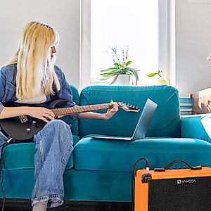 Vangoa Electric Guitar Amplifier, 10W Guitar Practice Small Amp Mini Portable Guitar Amp with Headphone Jack and Distortion Tone, Pink