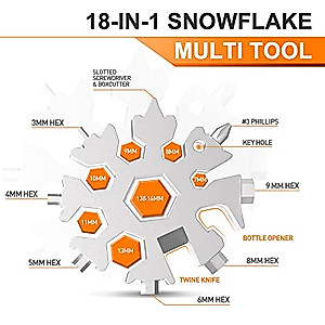 Stocking Stuffers Gifts for Men, 18-in-1 Snowflake Multitool and Universa Socket Christmas Gifts for Men, Cool Gadgets Tools for Men, Gifts for Dad Husband, Boyfriend, Unique Dad Gifts from Daughter
