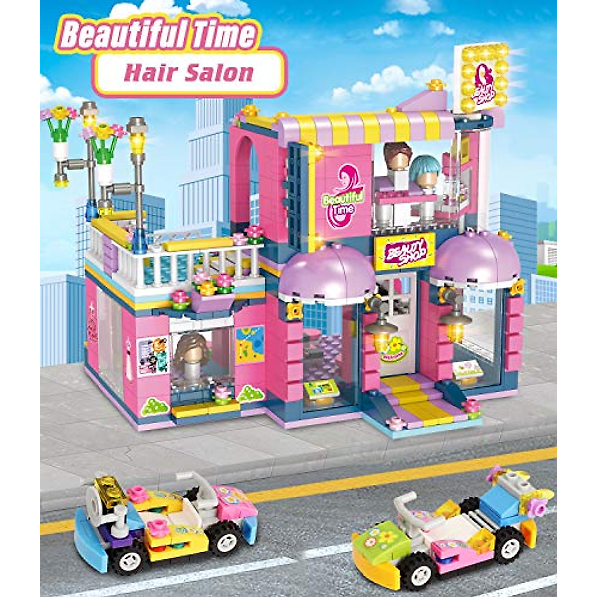 Friends Tree House Hair Salon Building Kit, Treehouse Hairdressing Building Blocks Sets with Storage Box, Creative Learning Roleplay Christmas Birthday Gift for Girls 6-12 Years (1193 Pieces)