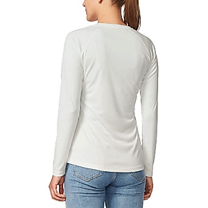 BALEAF Women's UPF 50+ Sun Shirts Long Sleeve UV Protection Rash Guard Lightweight Quick Dry SPF Hiking Tops Outdoor Clothing White Size L