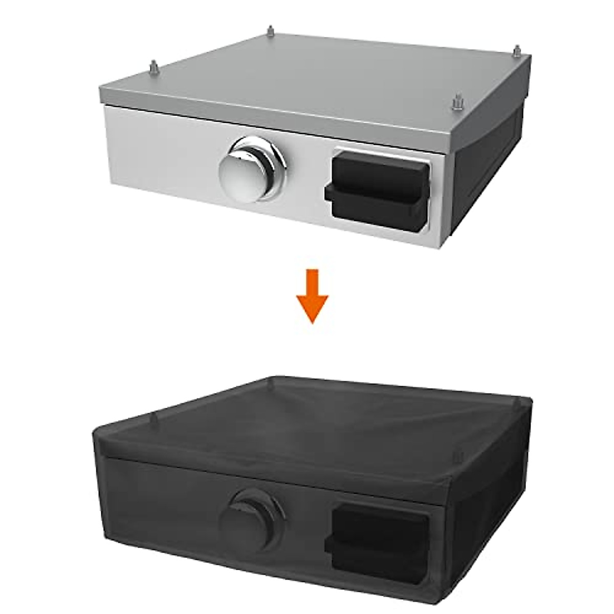 DELSbbq Carry Bag and Cover for Blackstone 17 Inch Table Top Griddle Without Griddle Hood, Heavy Duty Waterproof Polyester Cover Kit for Blackstone Accessories 17", Black