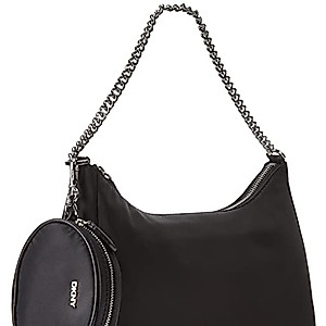 DKNY Sporty Crossbody Caelynn Pouchette Handbags, Black/Silver