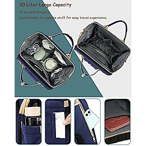 Baby Diaper Bag Backpack with Changing Station - Waterproof, Large 30L Capacity for Boy, Girl, Mom, Dad - Travel Baby Bag with Stroller Straps, Insulated Pockets - 16.5x9.4x14" - Baby Shower Gifts