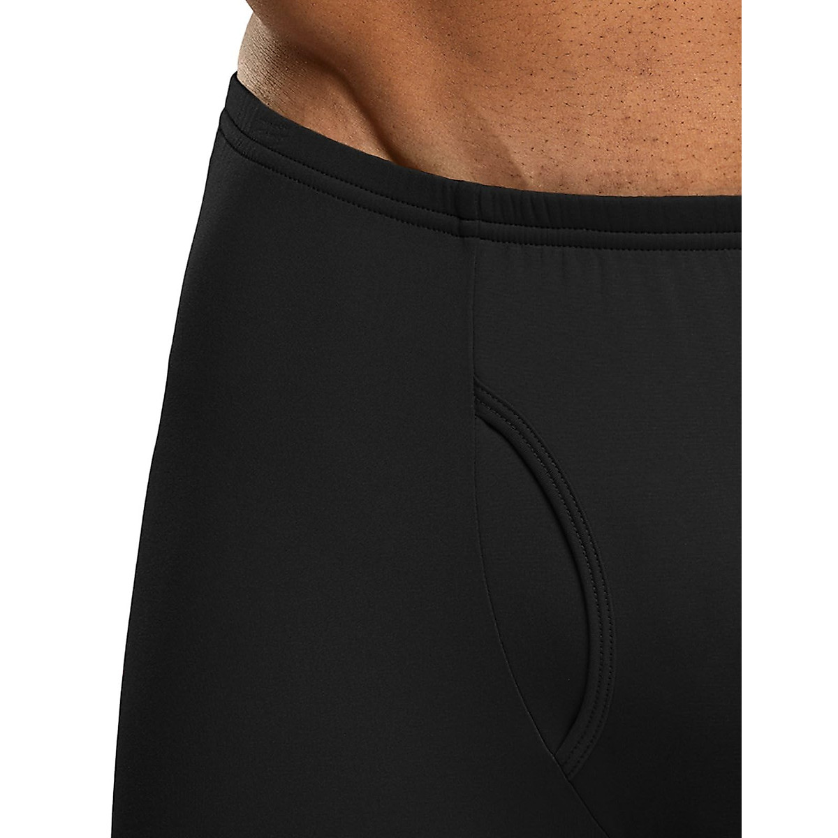 TSLA Men's Thermal Underwear Set, Microfiber Soft Fleece Lined Long Johns, Winter Warm Base Layer Top & Bottom, Soft Micro Fleece Fly-front Black, X-Large