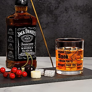 Futtumy Step Dad Gifts from Son Daughter, Even Though I'm Not From Your Sack Whiskey Glass 10oz, Funny Father’s Day Gift Christmas Gift Birthday Gift for Men Dad Father Step dad Bonus Dad Step Father