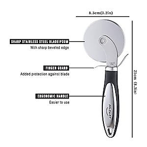 Pizza Cutter Wheel，Mituer 8.2 inch Super Sharp Pizza Cutter, Pizza Slicer With Non-Slip Handle, Stainless Steel Pizza Wheel Cutter, Dishwasher Safe