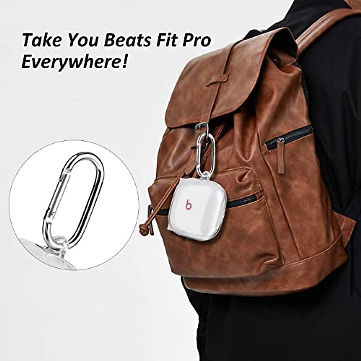 Beats Fit Pro Case Cover, Filoto Hard Case for Apple Beats Fit Pro 2021 Shockproof Protective Earbuds Case with Keychain Accessories for Men Women (Clear)