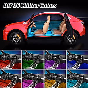 Led Lights for Car, Dash Lights for Car Interior Neon Lights Strip with App Control, RGB Under Dash Led Lights with DIY Million Colors Music Mode