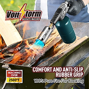 Cooking Torch Propane Torch, Culinary Torch with High Output 100,000 BTU, Grill Gun, Sous Vide Torch, Grilling Torch, Charcoal Starter, Kitchen Torch for Searing Steaks, Meat, Roasting Peppers, BBQ