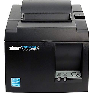Star Micronics TSP143IIILAN Ethernet (LAN) Thermal Receipt Printer with Auto-cutter and Internal Power Supply - Gray (Renewed)