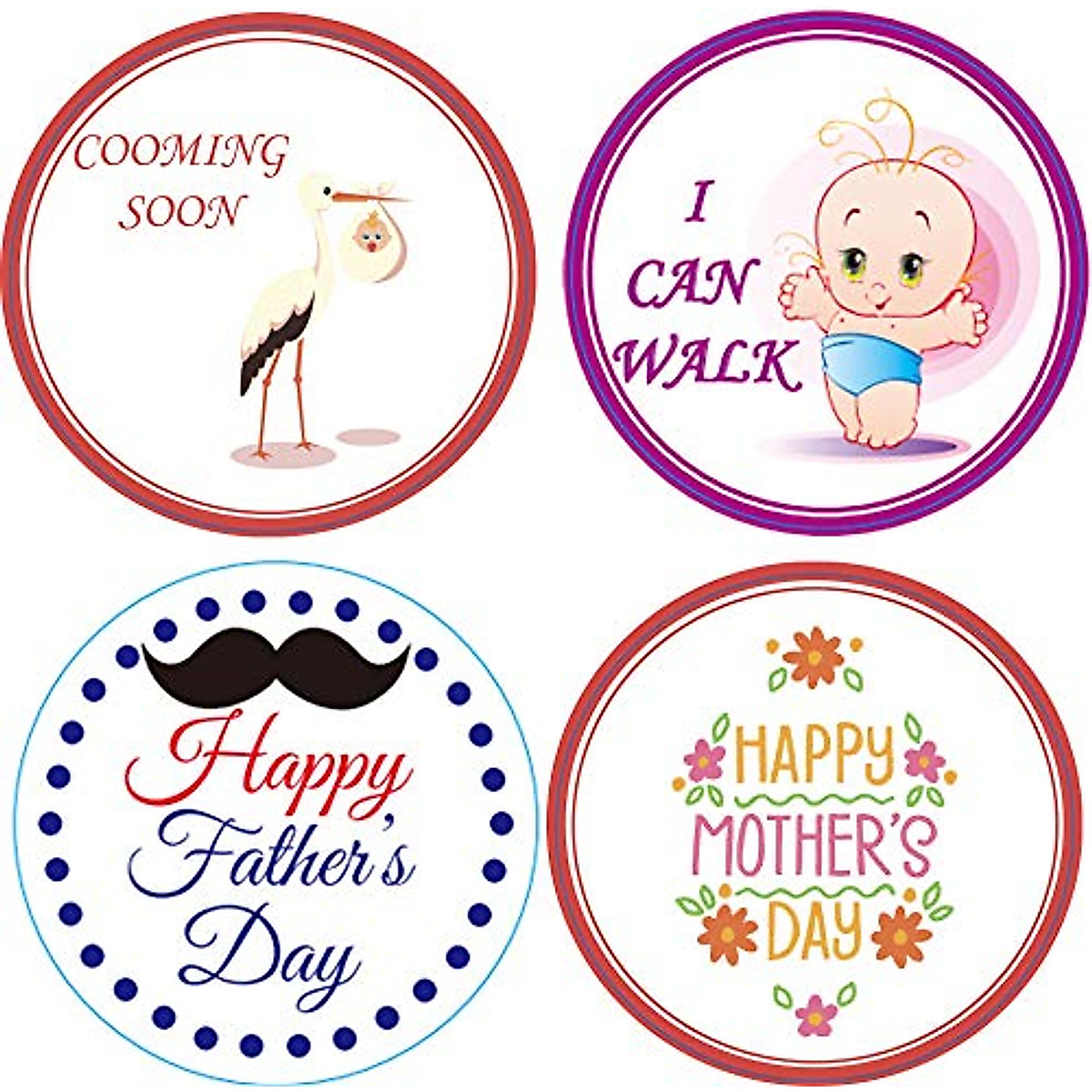 Baby Monthly Stickers 28 - First Year Stickers for Infant - Belly Stickers Boy Girl - Mount to Mount Birthday and all Hollidays - 4 inch diameter