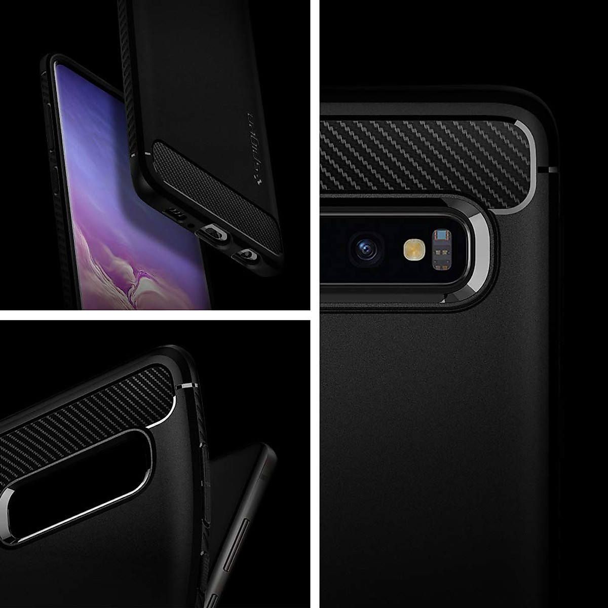 Spigen Rugged Armor Designed for Samsung Galaxy S10 Plus Case (2019) - Matte Black