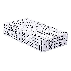 Regal Games - 6-Sided Urea Game Dice Set - Standard 16mm Size - 100 Count - White - Perfect for Group Events, Bulk Buying
