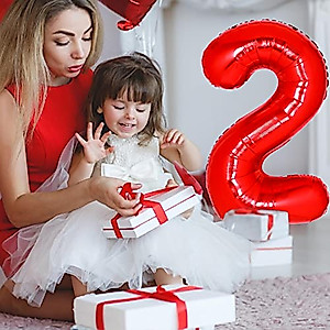 40 Inch Giant Red Number 12 Balloon, Helium Mylar Foil Number Balloons for Birthday Party, 12th Birthday Decorations for kids and adults, 12 Year Anniversary Party Decorations Supplies