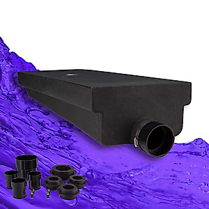 RecPro 14 Gallon RV Holding Tank | 40" x 14 1/2" x 8" | Black Waste Water | 0215H | with Universal Installation Fittings Kit | Made in America