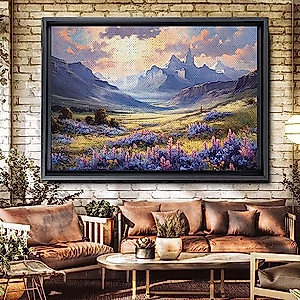 Enchanting Texas, Native Texas Hill Country Bluebonnet Landscape - Fine Art Print Mounted in a White Mat Board