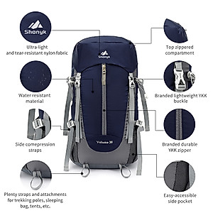 JEBATOXI 36L Waterproof Lightweight Hiking Backpack Daypack with Rain Cover for Backpacking Travel Climbing Camping Skiing